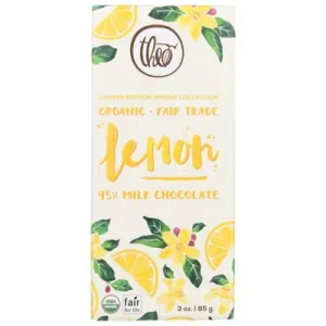 (12 Pack) Theo Chocolate Lemon Milk Chocolate Bar, 3 Oz Ingredients ...