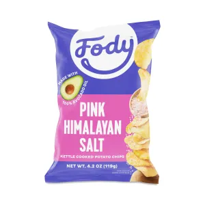 Diet info for Fody Pink Himalayan Salt Kettle Cooked Potato Chips ...