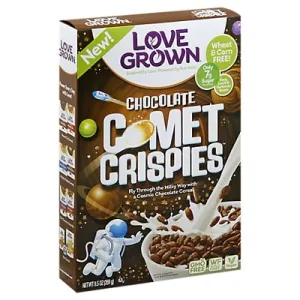 Diet info for Love Grown, Breakfast Cereal, Comet Crispies, Gluten Free ...