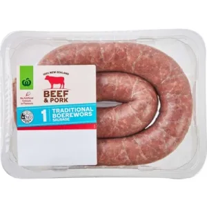 Diet info for Countdown Boerewors Sausages Nz Beef & Free Farmed Pork ...