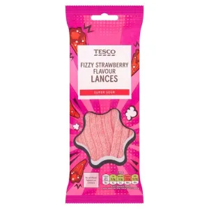 Diet info for Tesco Fizzy Strawberry Flavour Lances 75G - Spoonful