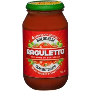 Diet info for Raguletto Pasta Sauce Bolognese 500g - Spoonful