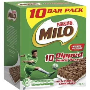 Diet info for Nestle Milo Dipped Snack Bars With White Chocolate - Spoonful