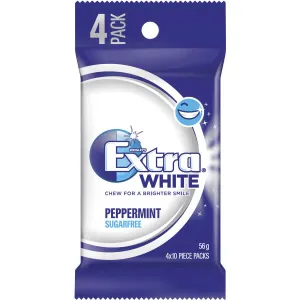 Diet info for Wrigley's Extra White Peppermint Chewing Gum Sugar Free ...