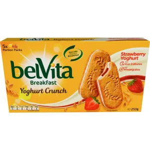 Diet info for Belvita Strawberry Yoghurt Breakfast Biscuits 5 pack ...