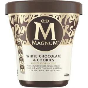 Diet info for Streets Magnum Ice Cream White Chocolate & Cookies - Spoonful