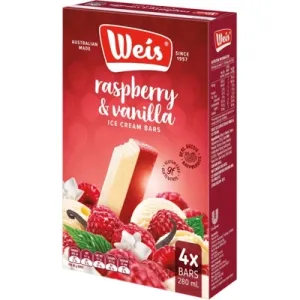 Diet info for Weis Ice Cream Bar Raspberry & Vanilla - Spoonful
