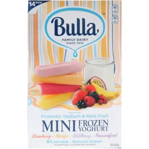 Diet info for Bulla Mini Frozen Yoghurt Assorted Flavours - Spoonful