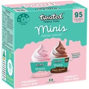 Diet info for Twisted Gluten Free Frozen Yoghurt Mini Multpack 4x120ml ...