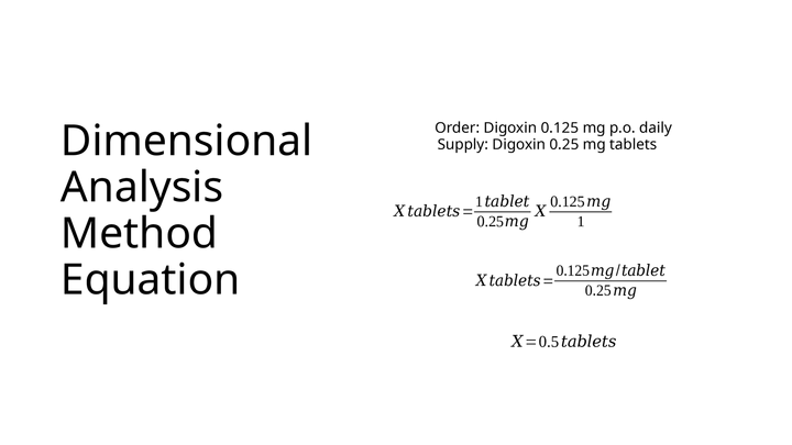 Medication Calculations – Oral Meds - Presentious