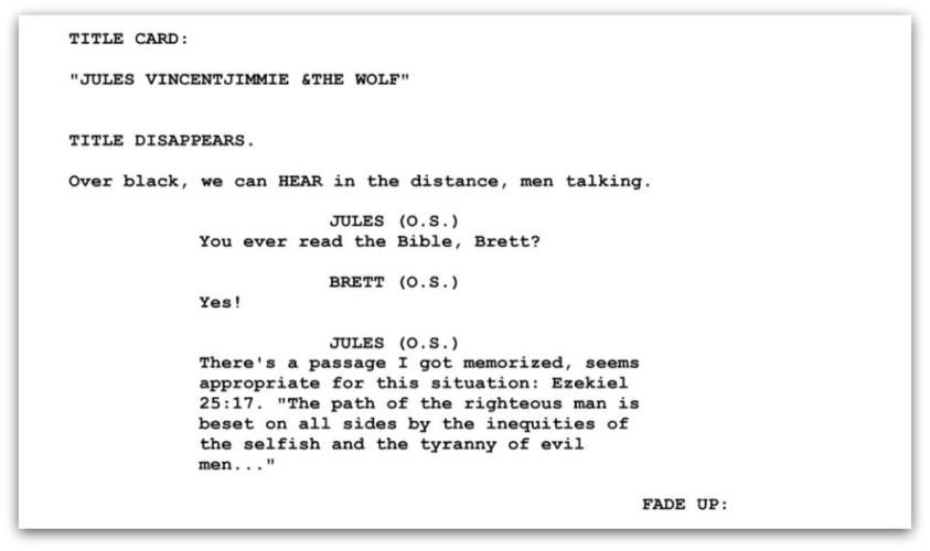 Sample Screenplay Page The Document Template