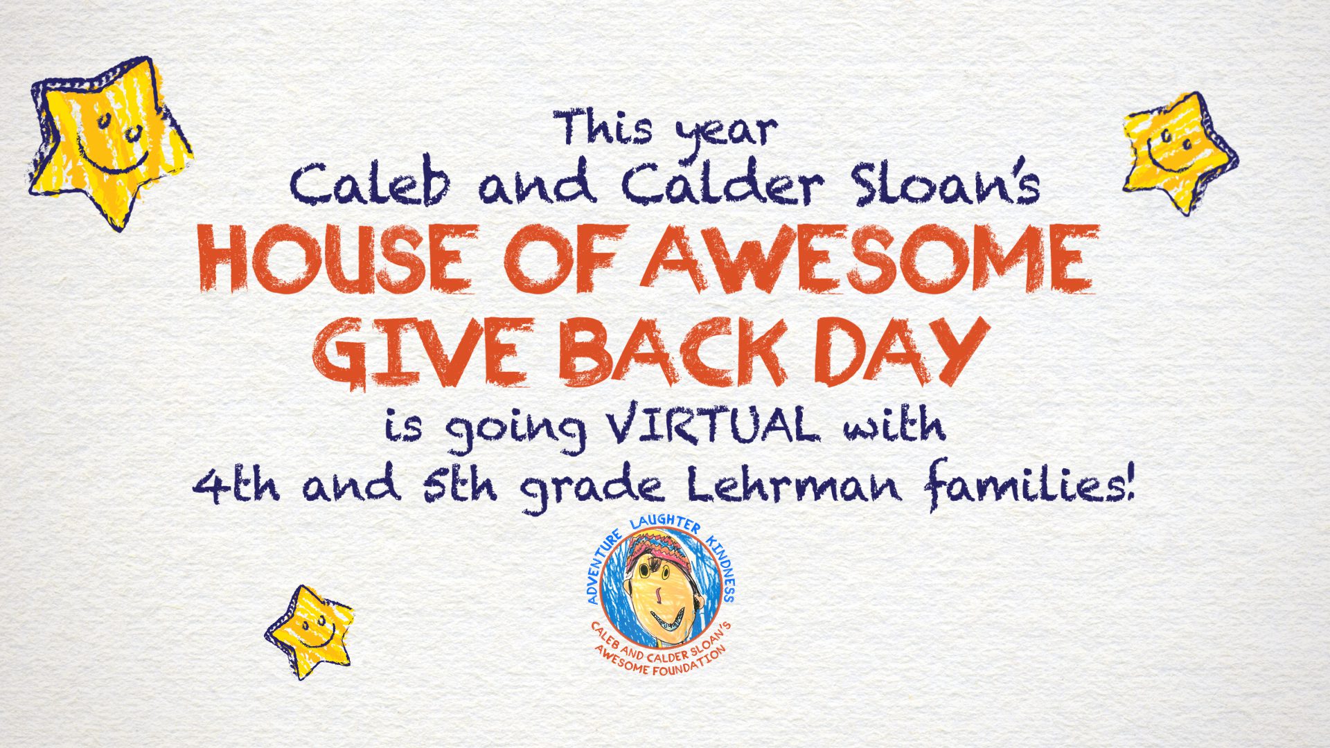 Lehrman Students Virtual Give Back Day – Caleb & Calder's Awesome ...