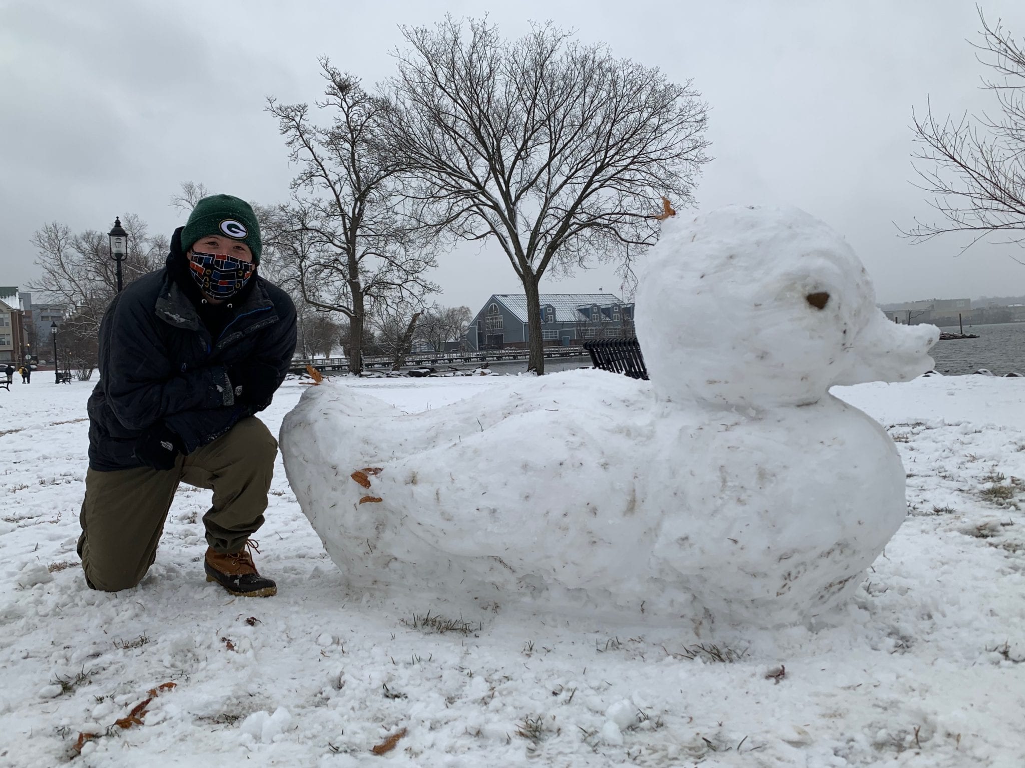 Snow Duck Sculpture in Oronoco Bay Park Honors Disappeared Duck - The ...
