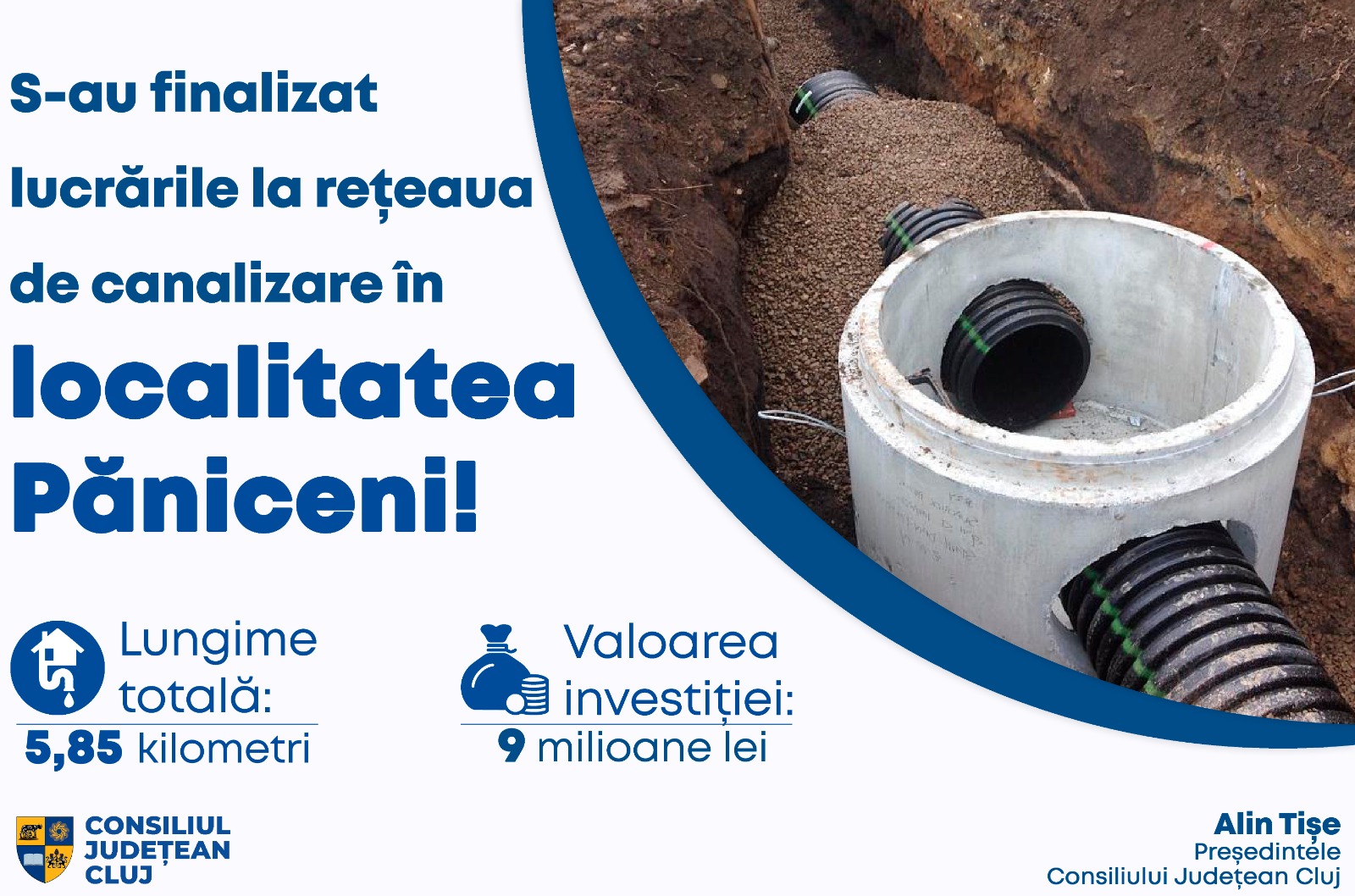 Localitatea clujeană Păniceni, racordată la canalizare - Consiliul ...