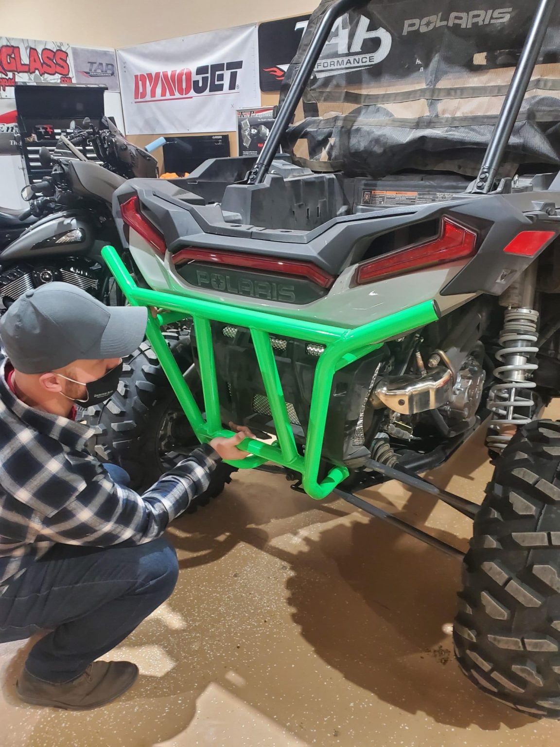 Polaris RZR XP Rear Bumper, Solid Steel Full Protection