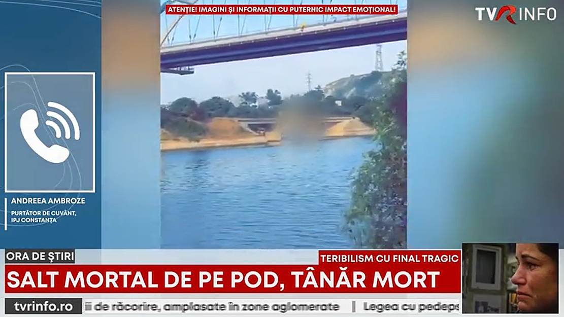 Tragedie pe pod: Tânăr de 23 de ani moare după un salt în apele ...