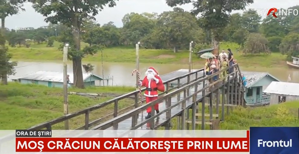 Moș Crăciun surprinde cu opriri inedite: trenuri, Amazon și sculpturi ...