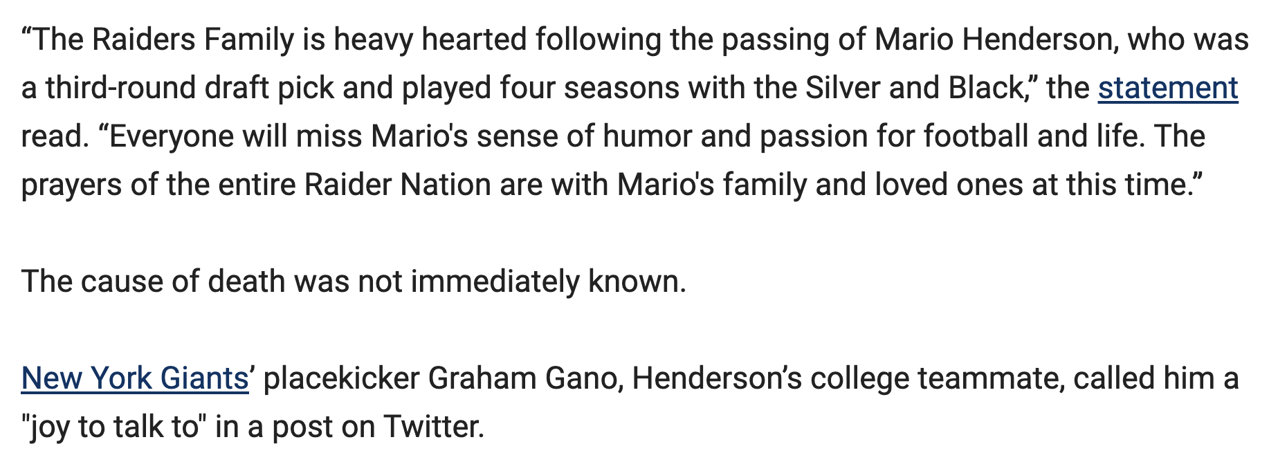 NFL player Mario Henderson, dead at 35, October 21, 2020, for Catholic ...