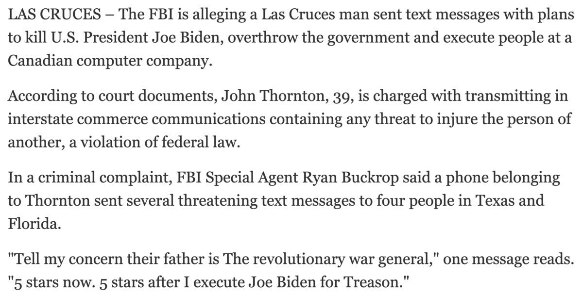 Las Cruces man accused of plotting Biden assassination, mass shooting ... Las Cruces man accused of plotting Biden assassination, mass shooting ...