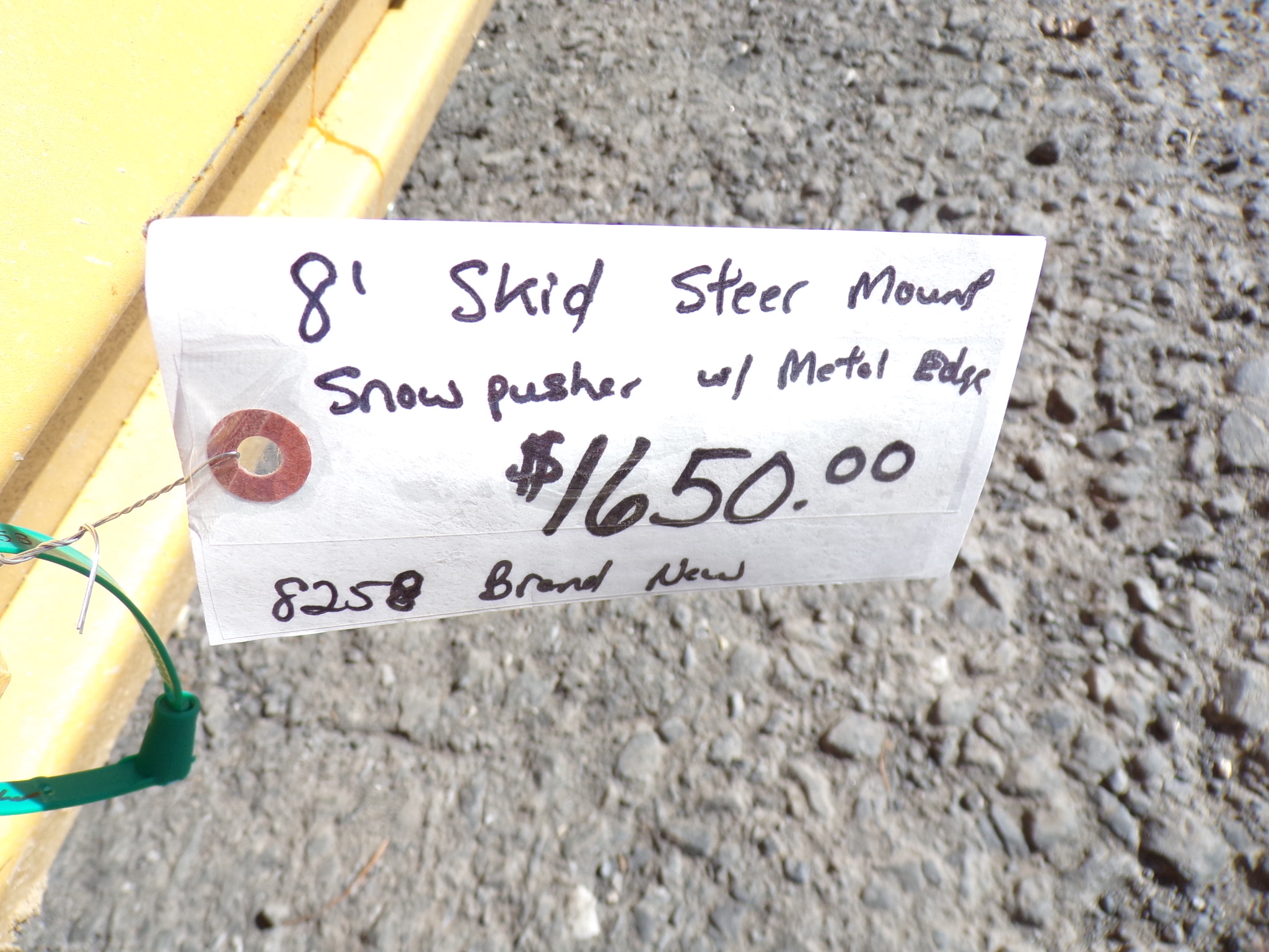 #8258 8' Skid Steer Snowpusher $1650.00 - JM Equipment