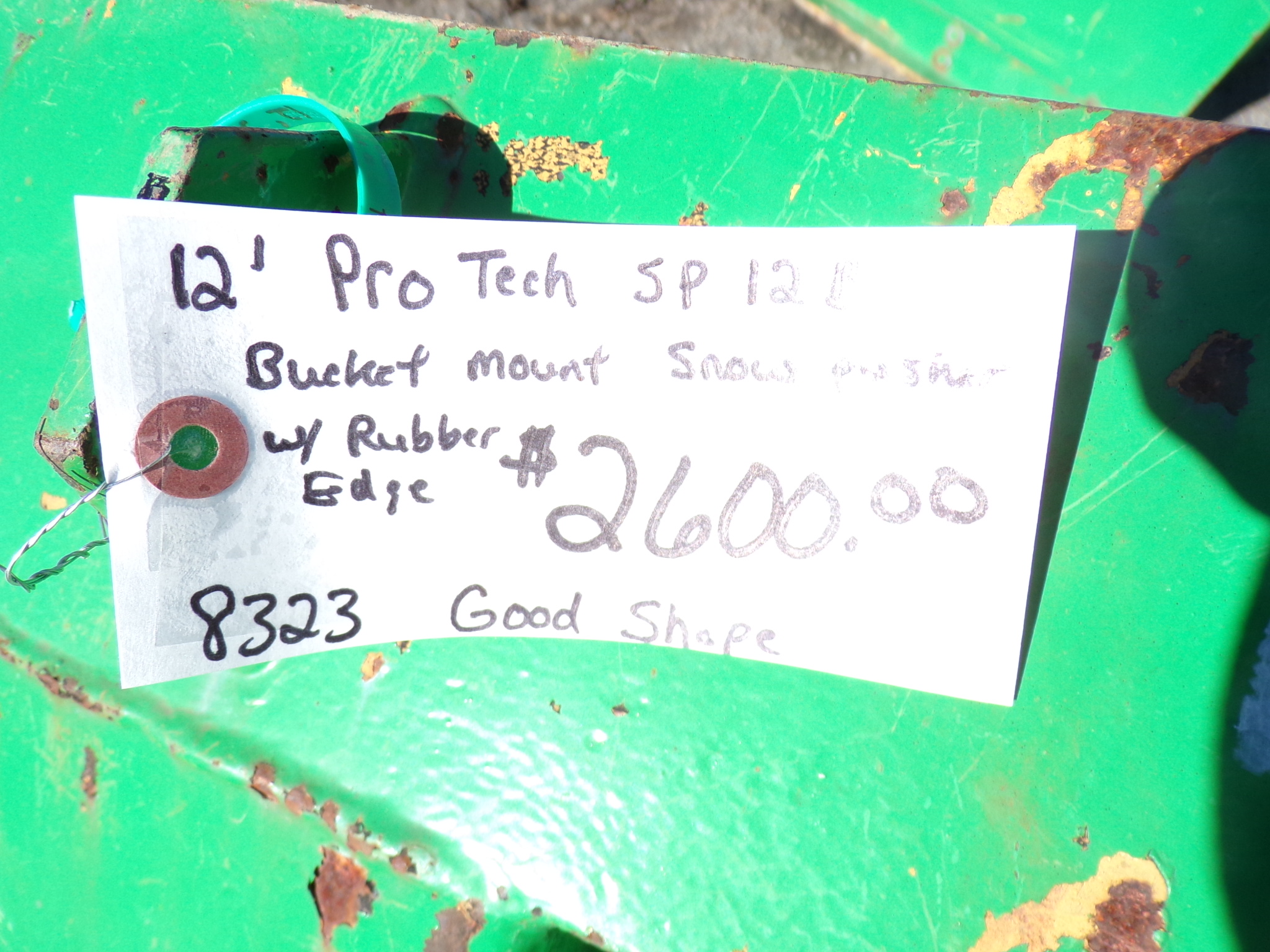 #8323 12' Pro Tech SP12B Bucket Mount Snowpusher $2600.00 - JM Equipment