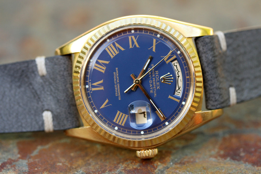 1970 Rolex Day-Date 1803 Blue Buckley Dial w/ Arabic Disk - Lunar ...