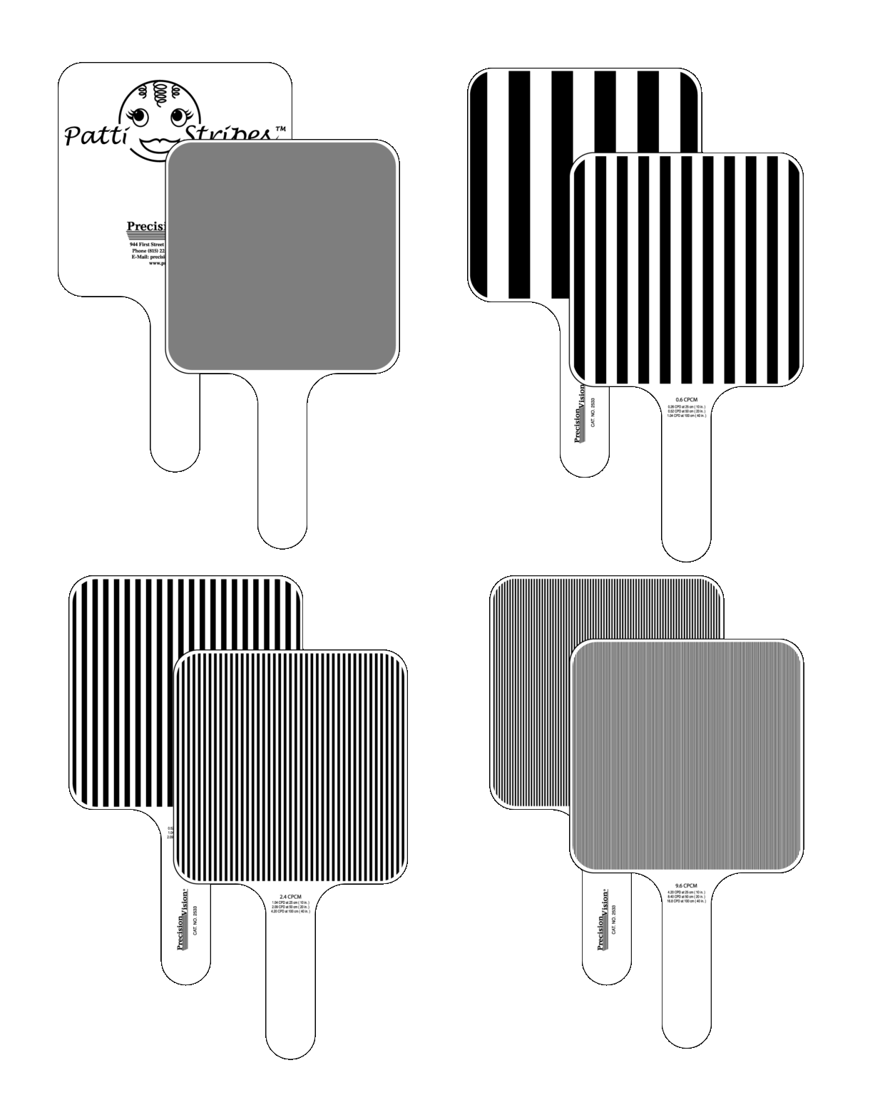 Patti Stripes Square Wave 4 Grating Paddles - Precision Vision