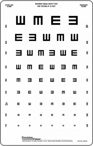 Traditional Tumbling "E" Visual Acuity Chart - Precision Vision