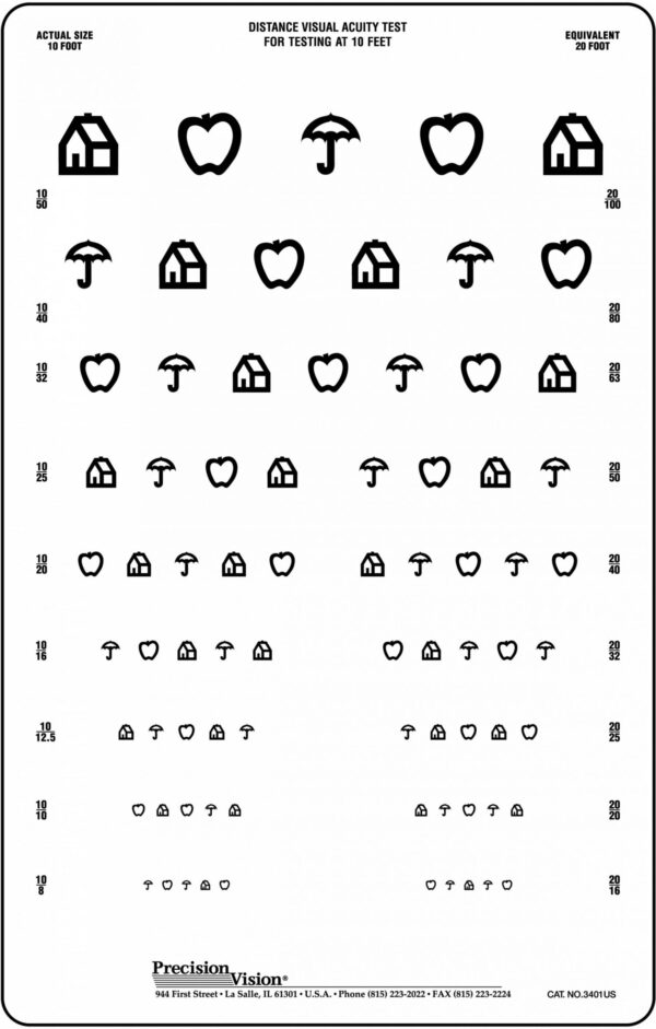 Snellen Chart: Red and Green Bar Visual Acuity Test - Precision Vision