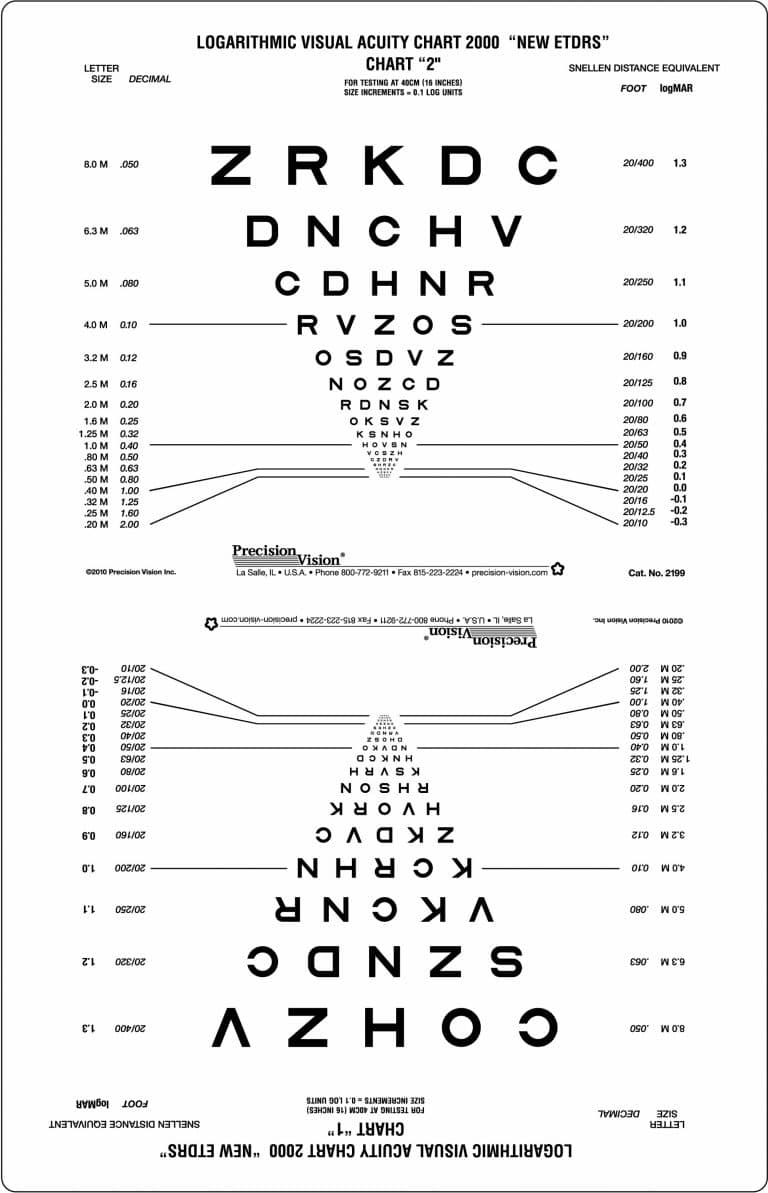 Near Point Acuity Illuminated Flip Chart Precision Vision