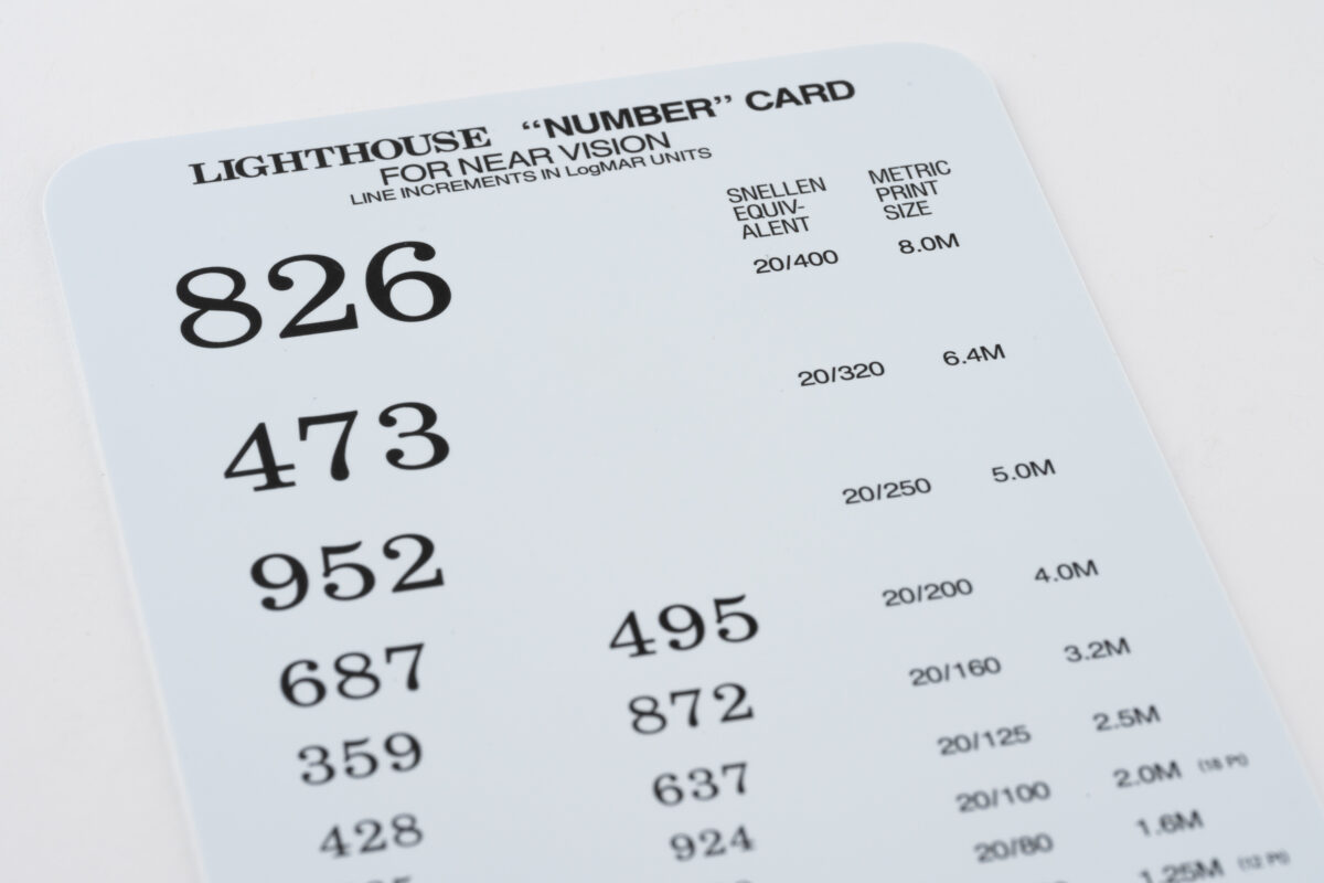 Lighthouse PowerCards Number Recognition Test Card - Precision Vision