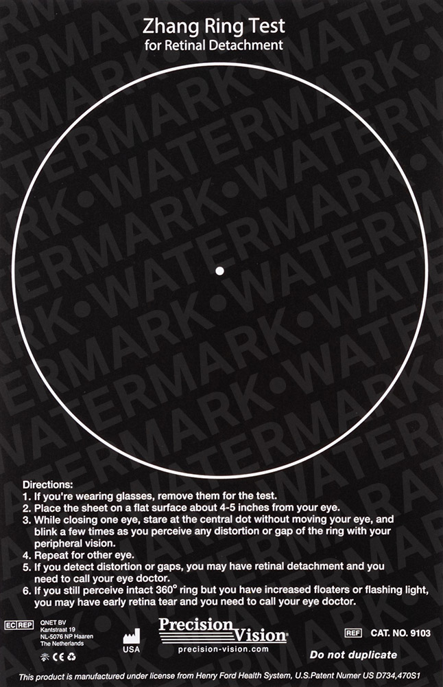 Zhang Ring Test™ - Vision Testing Aids - Precision Vision
