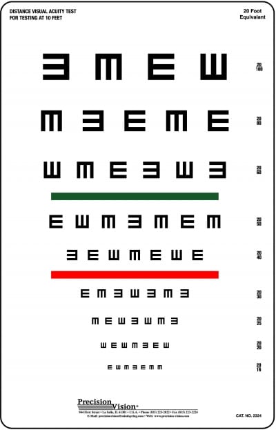 Tumbling E Visual Acuity Color Vision Screening Precision Vision