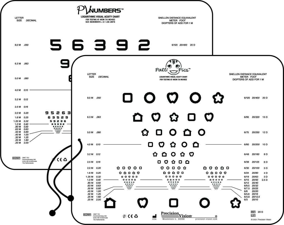 Patti Pics & PV Numbers Near Vision Chart - Precision Vision