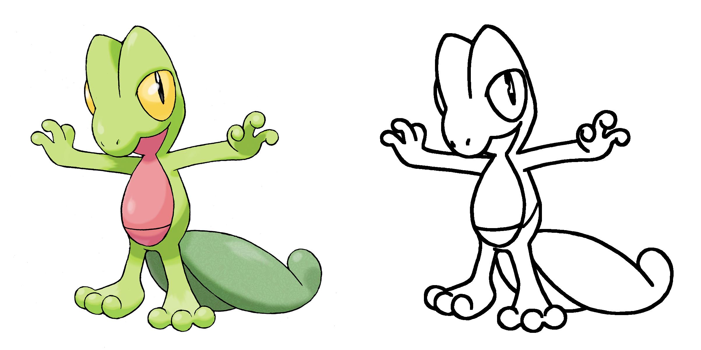 Treecko Coloring Page - Print IdeaShortcut