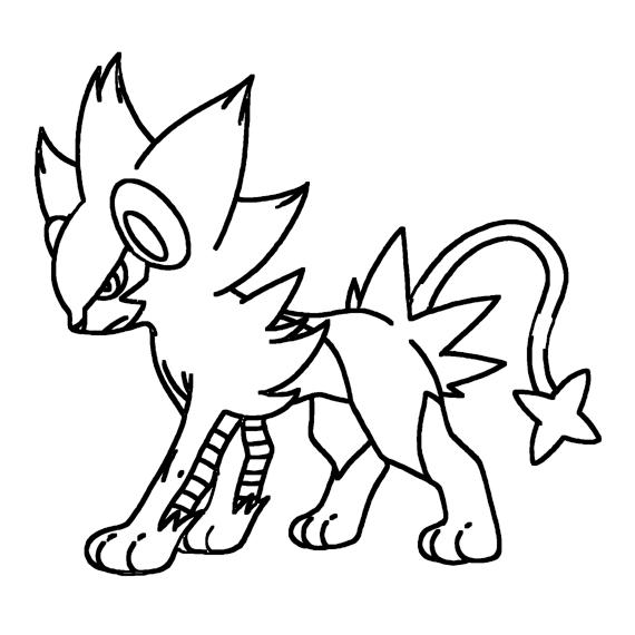 Pokemon Luxray Coloring Pages Sketch Coloring Page