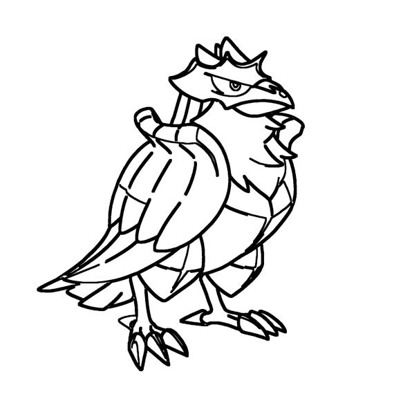 Corviknight Coloring Page Coloring Pages
