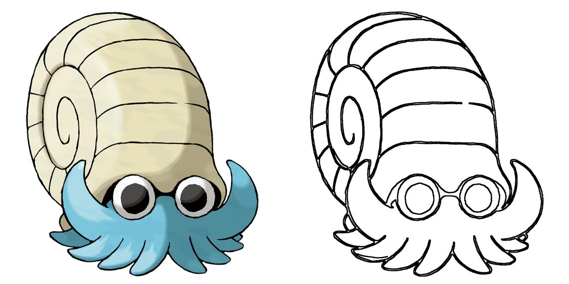 Omanyte Coloring Page - Print IdeaShortcut