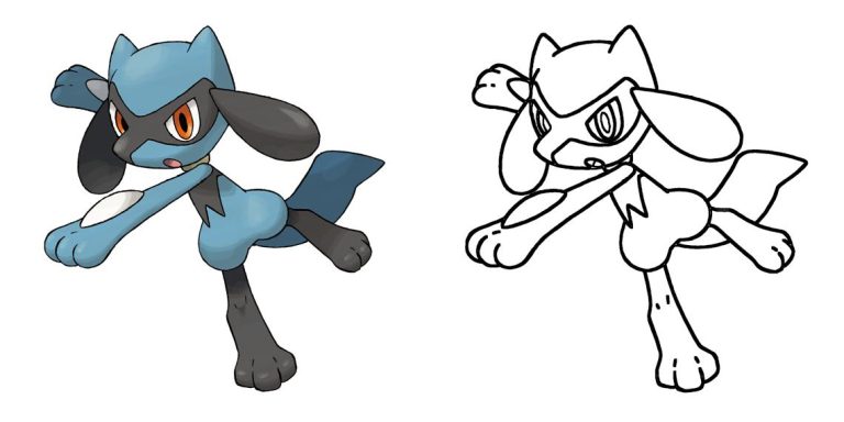 Riolu Coloring Page - Print IdeaShortcut