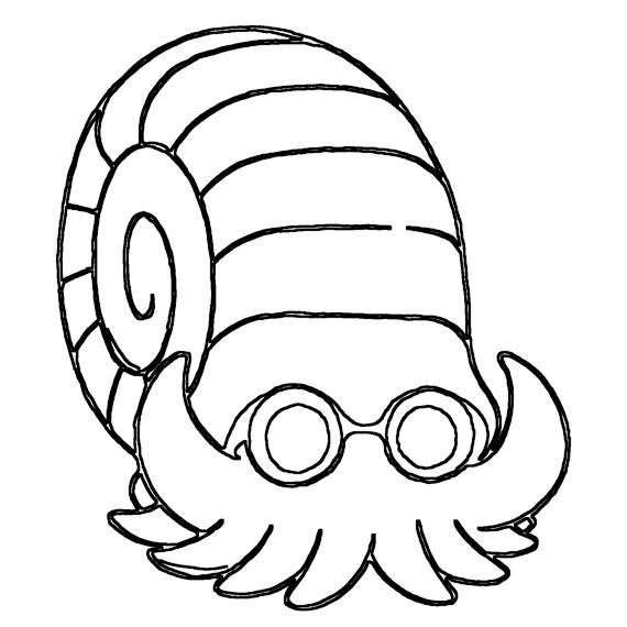 Omanyte Coloring Page - Print IdeaShortcut