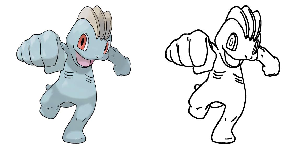 Machop Coloring Page - Print IdeaShortcut
