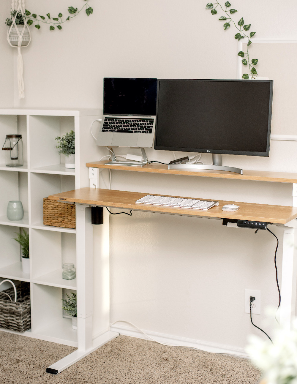 FLEXISPOT EF1 Electric Height Adjustable 2 Tier Standing Desk – REAL DECORS