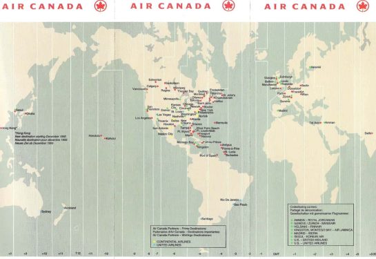 Air Canada Timetables and Route Maps - The Airchive 2.0