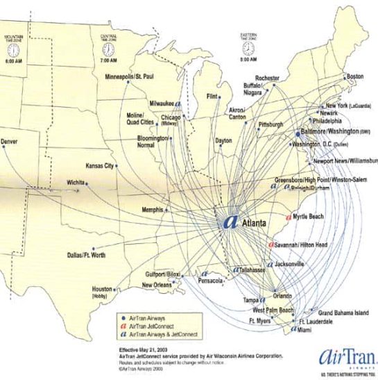 Air Tran and ValuJet Timetables and Route Maps - The Airchive 2.0