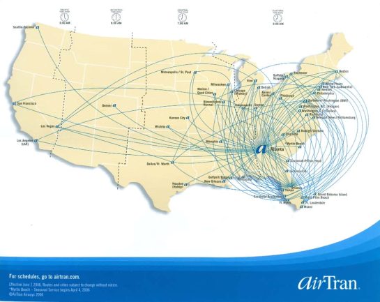 Air Tran and ValuJet Timetables and Route Maps - The Airchive 2.0