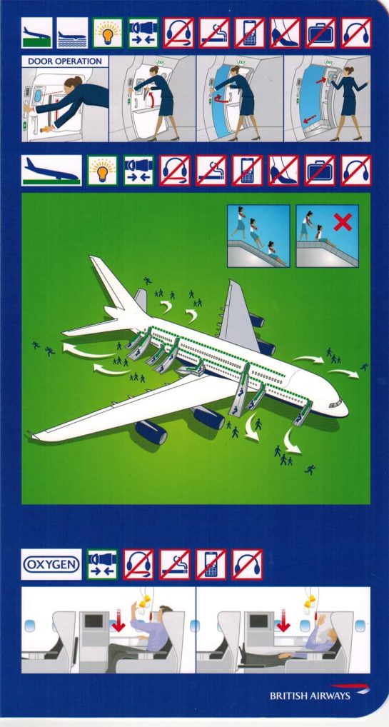 British Airways Airbus A380 Safety Card - 2013 - The Airchive 2.0