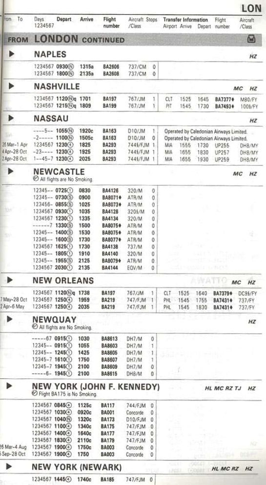 British Airways BOAC BEA Timetables - The Airchive 2.0