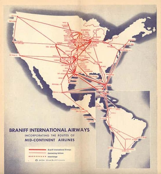 Braniff International Timetables and Route Maps - The Airchive 2.0
