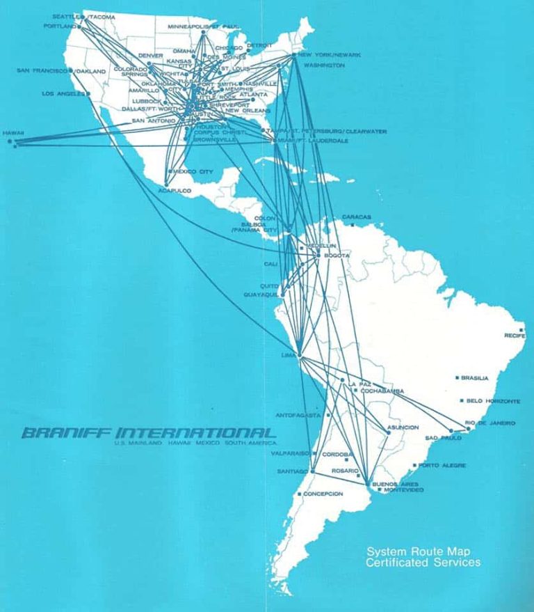 Braniff International Timetables and Route Maps - The Airchive 2.0