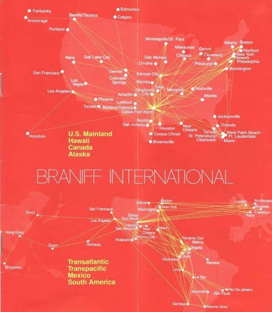 Braniff International Timetables and Route Maps - The Airchive 2.0